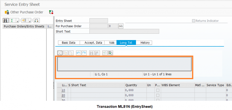 [SAP] – Enhancement, Checking LongText pada EntrySheet – The GuritnoY Blog